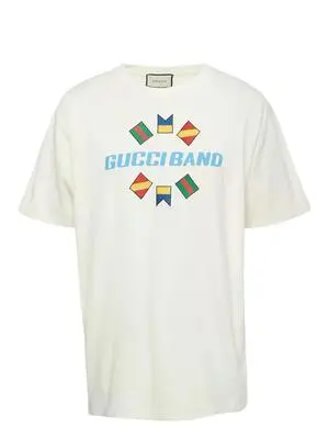 Gucci Logo Band Print Cotton T-shirt - Neutrals