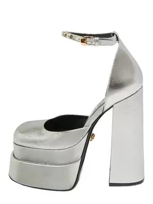 Versace Double Platform Pumps - Silver