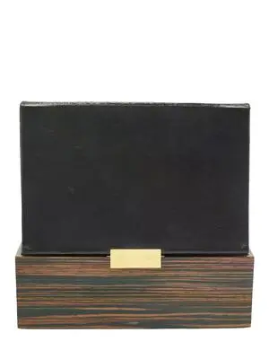 Stella McCartney Wood-effect Clutch - Black