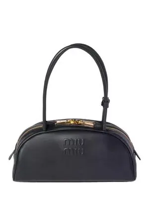 Miu Miu Embossed Logo Shoulder Bag - Black