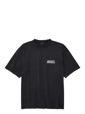 Balenciaga Cotton Masking Tape Logo T-shirt - Black