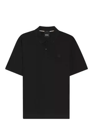 BOSS Logo-detail Cotton Polo Shirt - Black