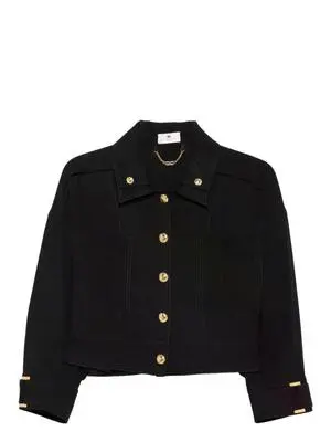 Elisabetta Franchi Buttoned Cropped Jacket - Black