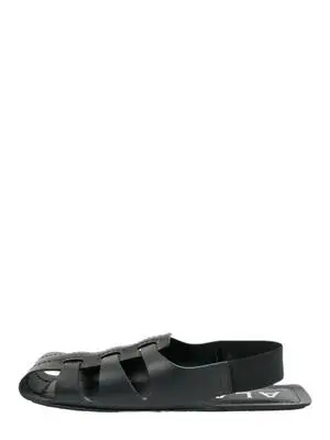 Alaïa Caged Flat Sandals - Black