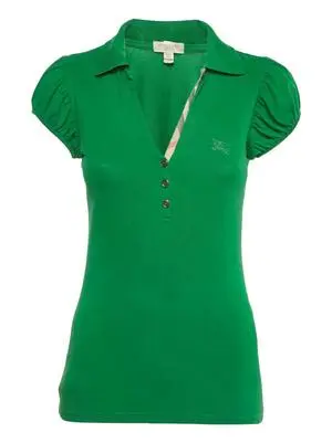 Burberry Piqué Puff-sleeve Polo Shirt - Green