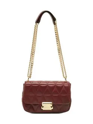 Michael Kors Small Sloan Quilted Leather Shoulder Bag - Red