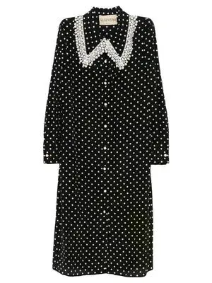 Valentino Garavani Polka-dot Midi Shirt Dress - Black