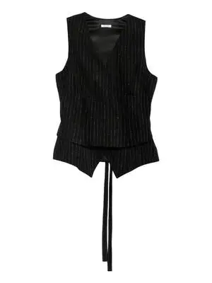 Alexander McQueen Striped Layered Waistcoat - Black