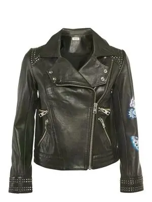 Zadig&Voltaire Studded Leather Biker Jacket - Black