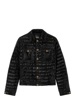 Versace Buttoned Quilted Jacket - Black