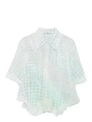 Ermanno Scervino Check-pattern Lace-trim Shirt - White