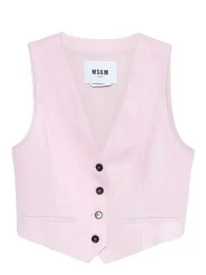 MSGM V-Neck Button-Fastening Gilet