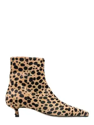 AeydĒ Sofie Leopard Print Ankle Boots - Neutrals