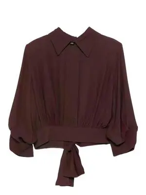 Elisabetta Franchi Tie-waist Blouse - Brown