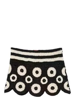 SIMONMILLER Crochet Mini Skirt - Black