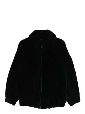 Nour Hammour Plush Bomber Jacket - Black