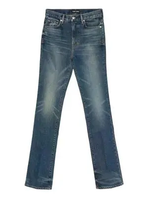 TOM FORD Washed Indigo Straight Leg Trousers - Blue