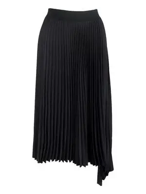 JOSEPH Asymmetric Pleated Skirt - Black