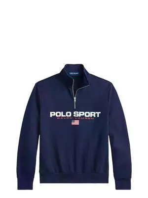 Polo Ralph Lauren Logo-print Half-zip Sweatshirt - Blue