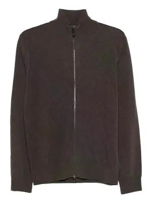 Canali Zip-up Cardigan - Brown