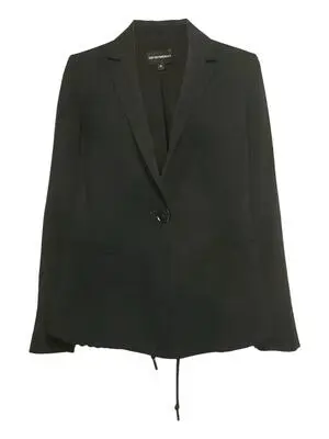 Emporio Armani Crepe Jacket With Elasticated Waist - Black