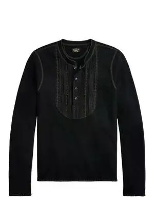 Ralph Lauren Embroidered Henley T-shirt - Black