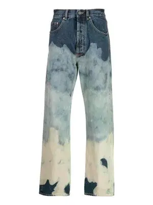 Palm Angels Tie-dye Straight Leg Jeans - Blue