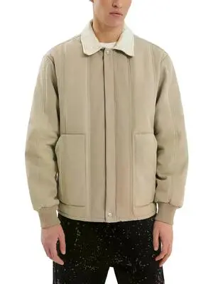 1989 STUDIO Canvas Quilted Jacket With Shearling Collar - Neutrals