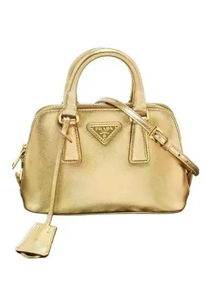 Prada Mini Promenade Leather Satchel Bag - Gold