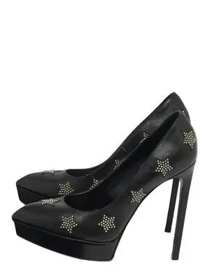 Saint Laurent Leather Heeled Pumps - Black