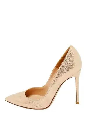 GIANVITO ROSSI Metallic Pointed-toe Stiletto Pumps - Gold