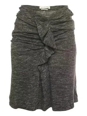 MARANT ETOILE Gathered Ruffled Mini Skirt - Grey
