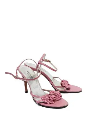 Dolce & Gabbana Floral-appliqué Stiletto Sandals - Pink