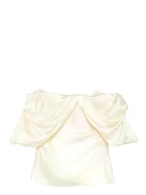 Alexander McQueen Draped Off-the-shoulder Top - Yellow