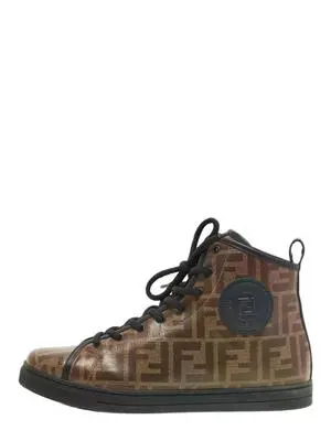Fendi Logo Lace-up Sneakers - Brown