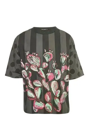 Dolce & Gabbana Printed Striped T-shirt - Grey