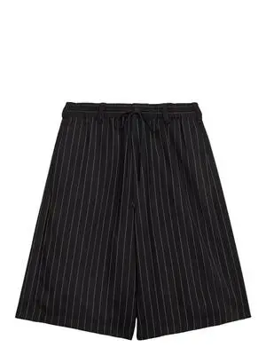 Y3 Pinstripe Drawstring Shorts - Black