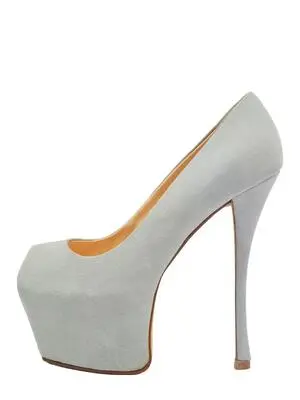 GIUSEPPE ZANOTTI Liza Platform Peep-toe Pumps - Grey