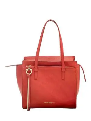 FERRAGAMO Amy Leather Tote Bag - Red