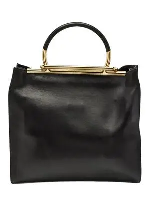 SALVATORE FERRAGAMO Frame Leather Tote Bag