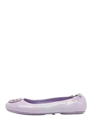 Tory Burch Minnie Logo Leather Ballet Flats - Purple