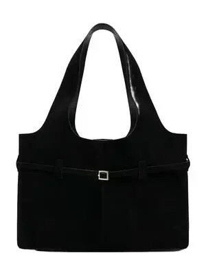 Manu Atelier Cambon Cabas Suede Tote Bag - Black
