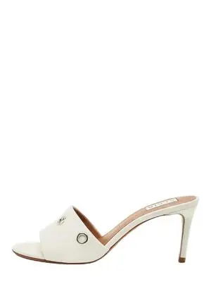 Alaïa Oeillets Leather Mules - White