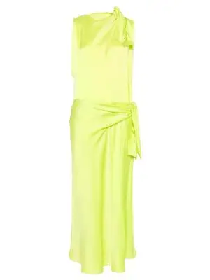MSGM Knotted Midi Dress - Green