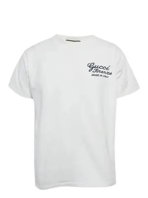 Gucci Firenze-embroidery T-shirt - White