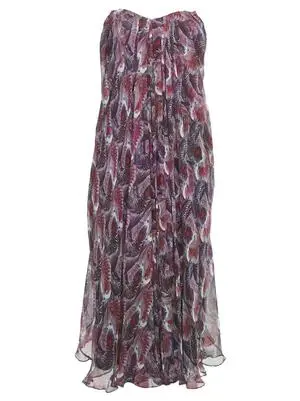 Alexander McQueen Strapless Printed Midi Dress - Purple
