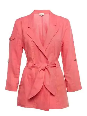 Kenzo Belted Linen Blazer - Pink