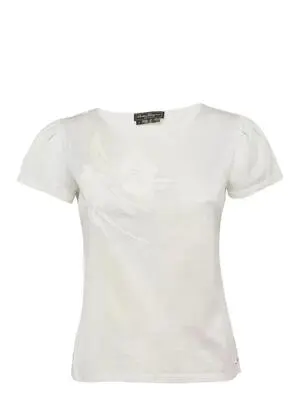 FERRAGAMO Sequin-embellished Puff-sleeve T-shirt - White