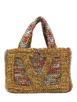 Valentino Garavani Woven Logo Tote Bag - Gold