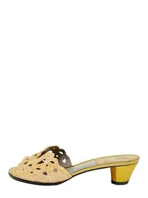 GINA Crystal-embellished Laser-cut Sandals - Neutrals